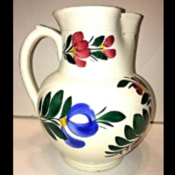Dining | Pitcher Italy 6 X 6 Marks Flowers Birds Red Green Blue Yellow ...